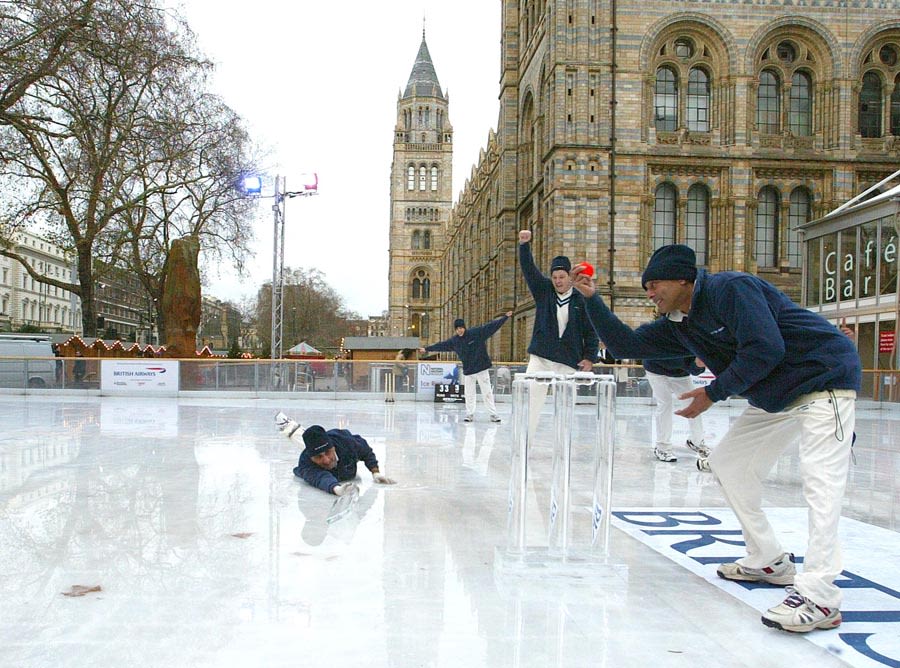 Cricket on ice outside the National History Museum | ESPNcricinfo.com
