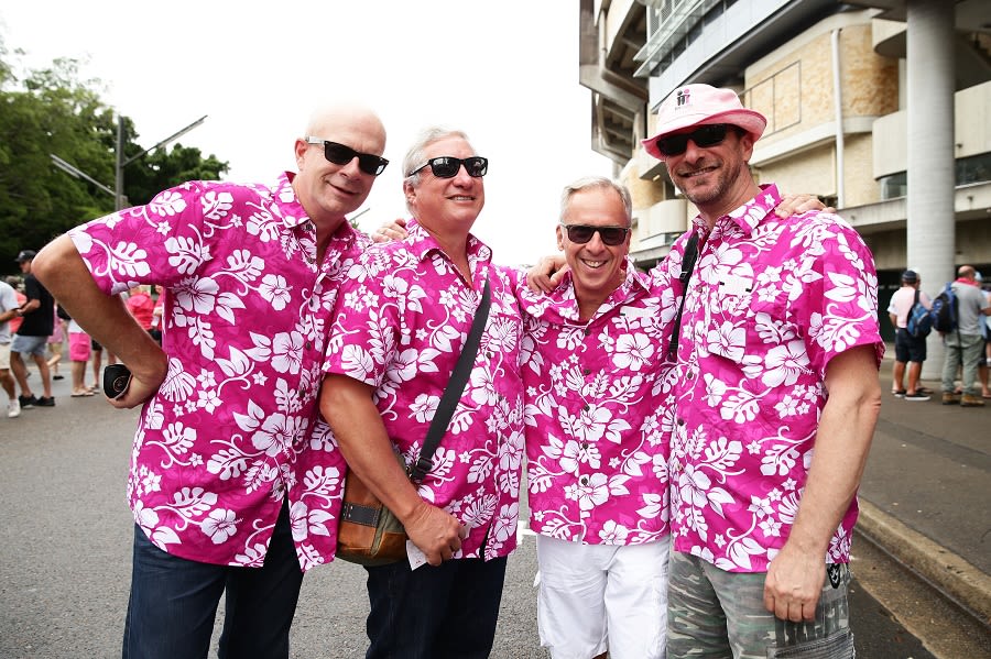Pretty in pink: Fans show their support to the McGrath foundation ...