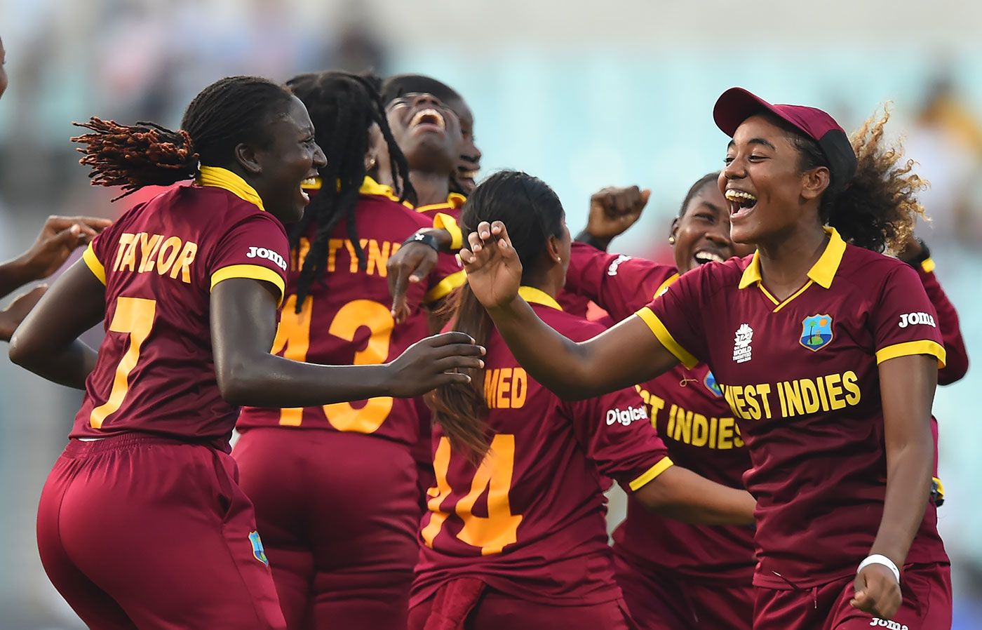 Stafanie Taylor and Hayley Matthews celebrate West Indies' victory ...