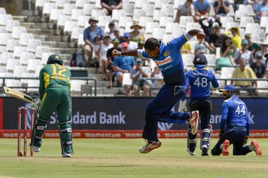 Sachith Pathirana was overjoyed with the wicket of Quinton de Kock | ESPNcricinfo.com