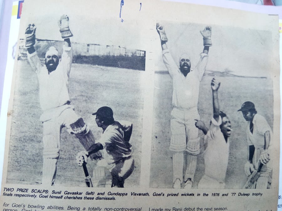 Rajinder Goel celebrates removing Sunil Gavaskar and Gundappa ...