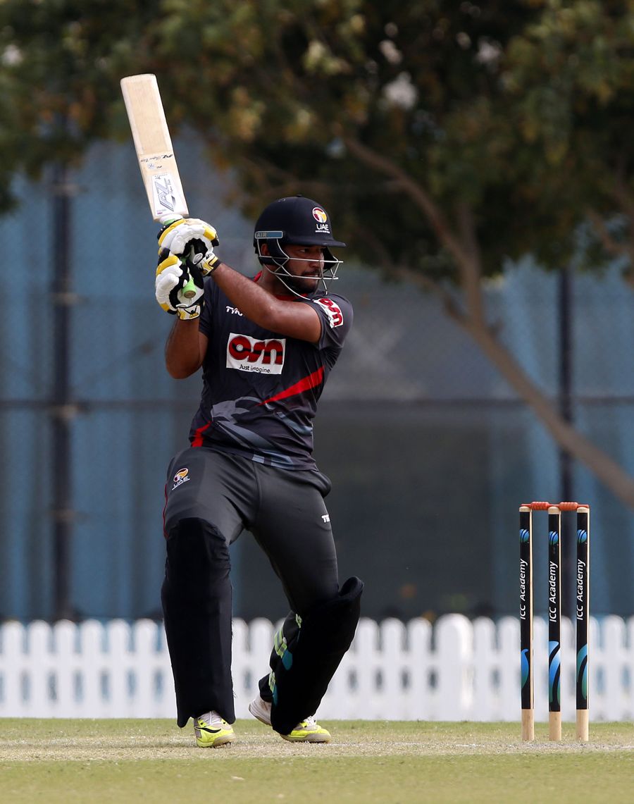 Adnan Mufti plays off the back foot | ESPNcricinfo.com