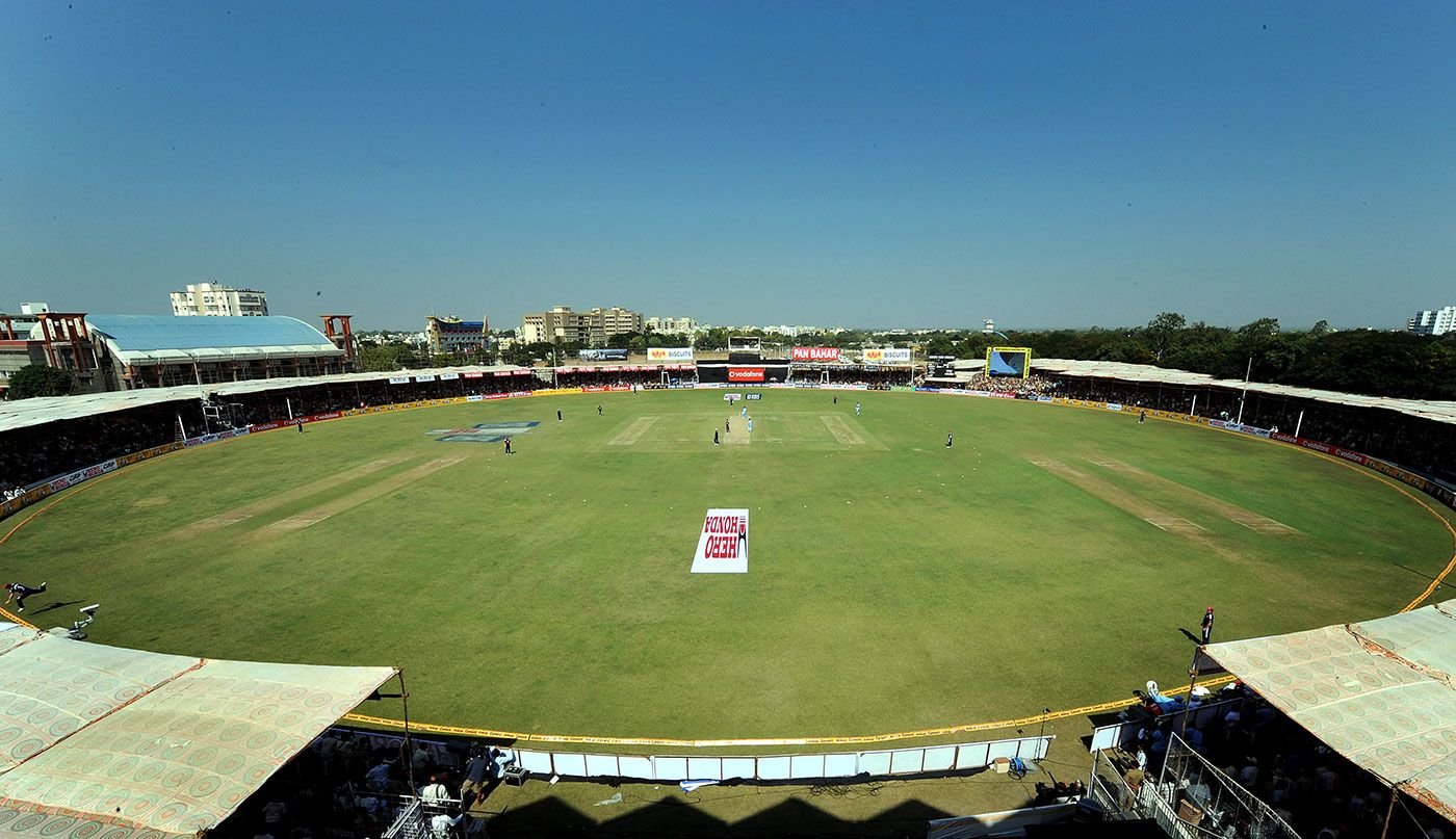 A general view of the Madhavrao Scindia Cricket Ground in Rajkot ...