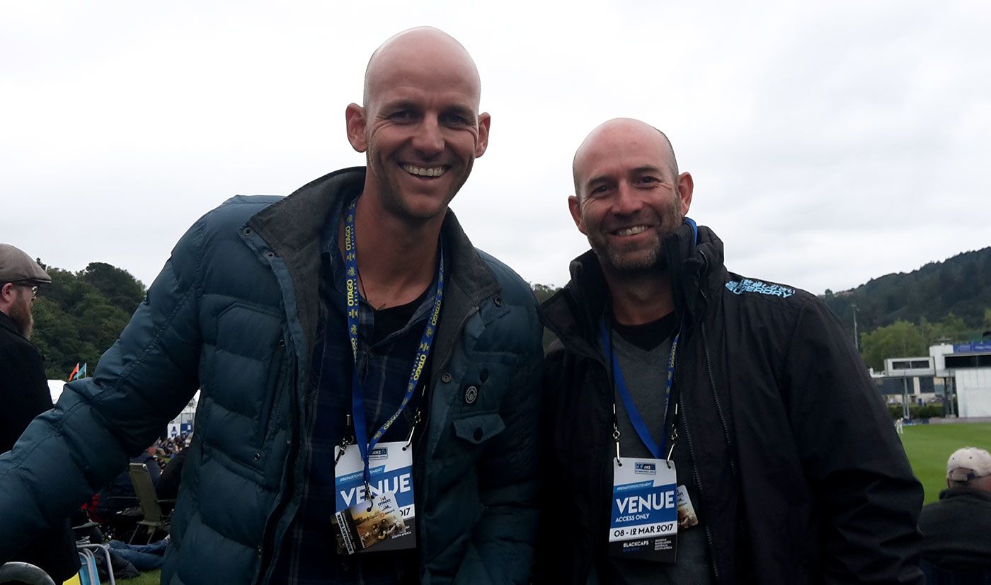 Anton Roux, Otago's assistant coach, and Rob Walter, the head coach in ...