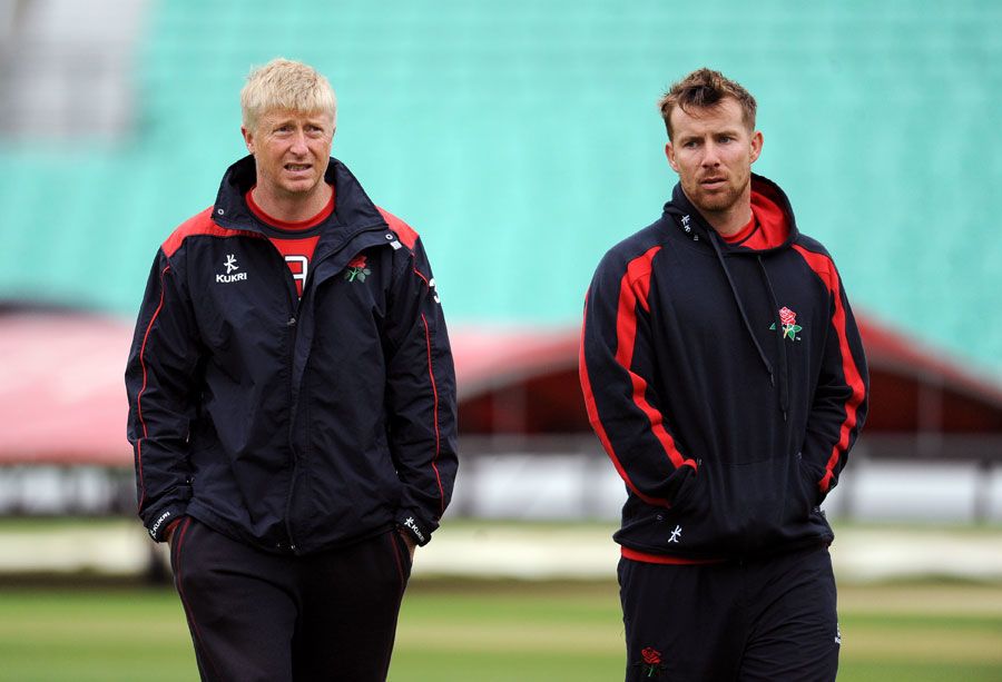 Glen Chapple and Steven Croft inspect the outfield | ESPNcricinfo.com