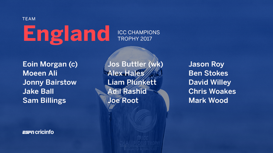 England squad for the Champions Trophy | ESPNcricinfo.com