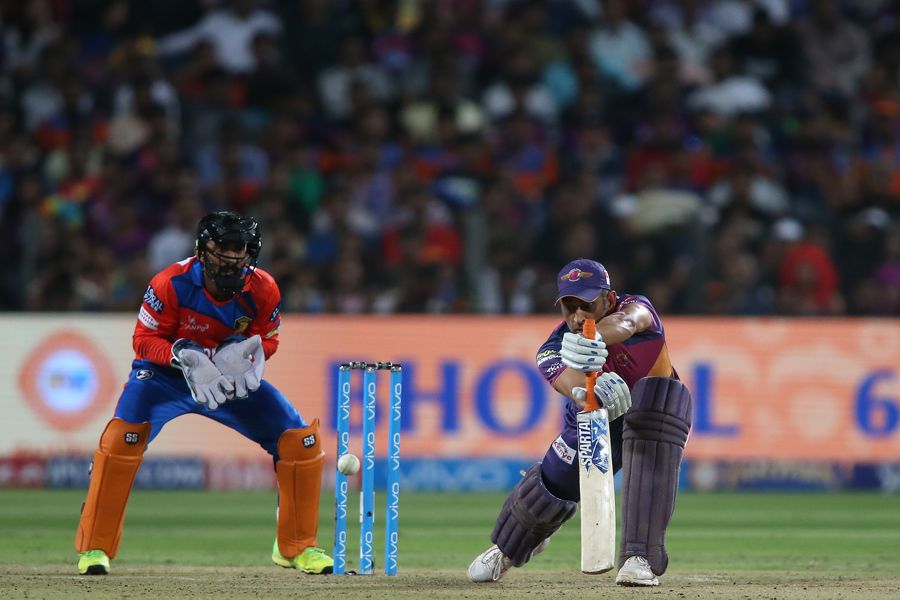 MS Dhoni pushes into the off side off the front foot | ESPNcricinfo.com