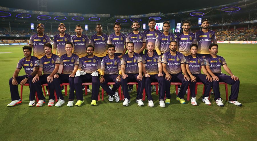 The Kolkata Knight Riders team pose for a photograph ahead of the start ...