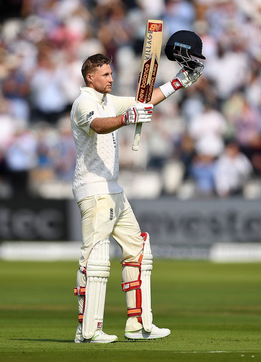 Joe Root celebrates a century in his maiden Test as captain ...