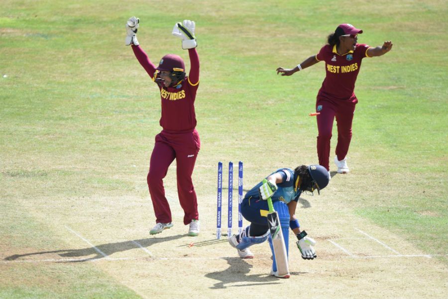 Chamari Atapattu was lured into a drive by Anisa Mohammed ...
