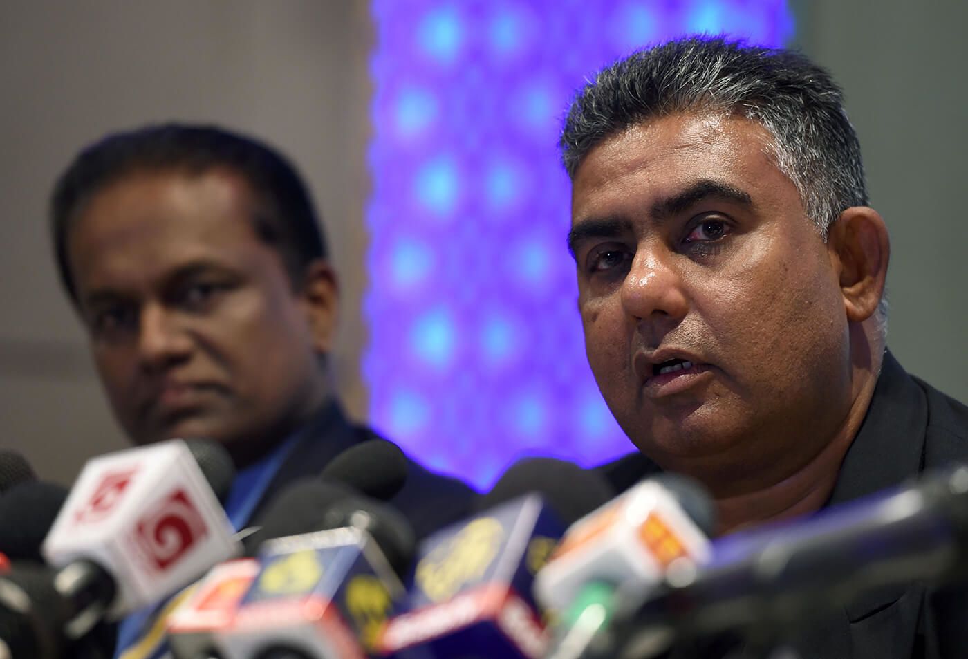 Sri Lanka's new manager Asanka Gurusinha addresses the media ...