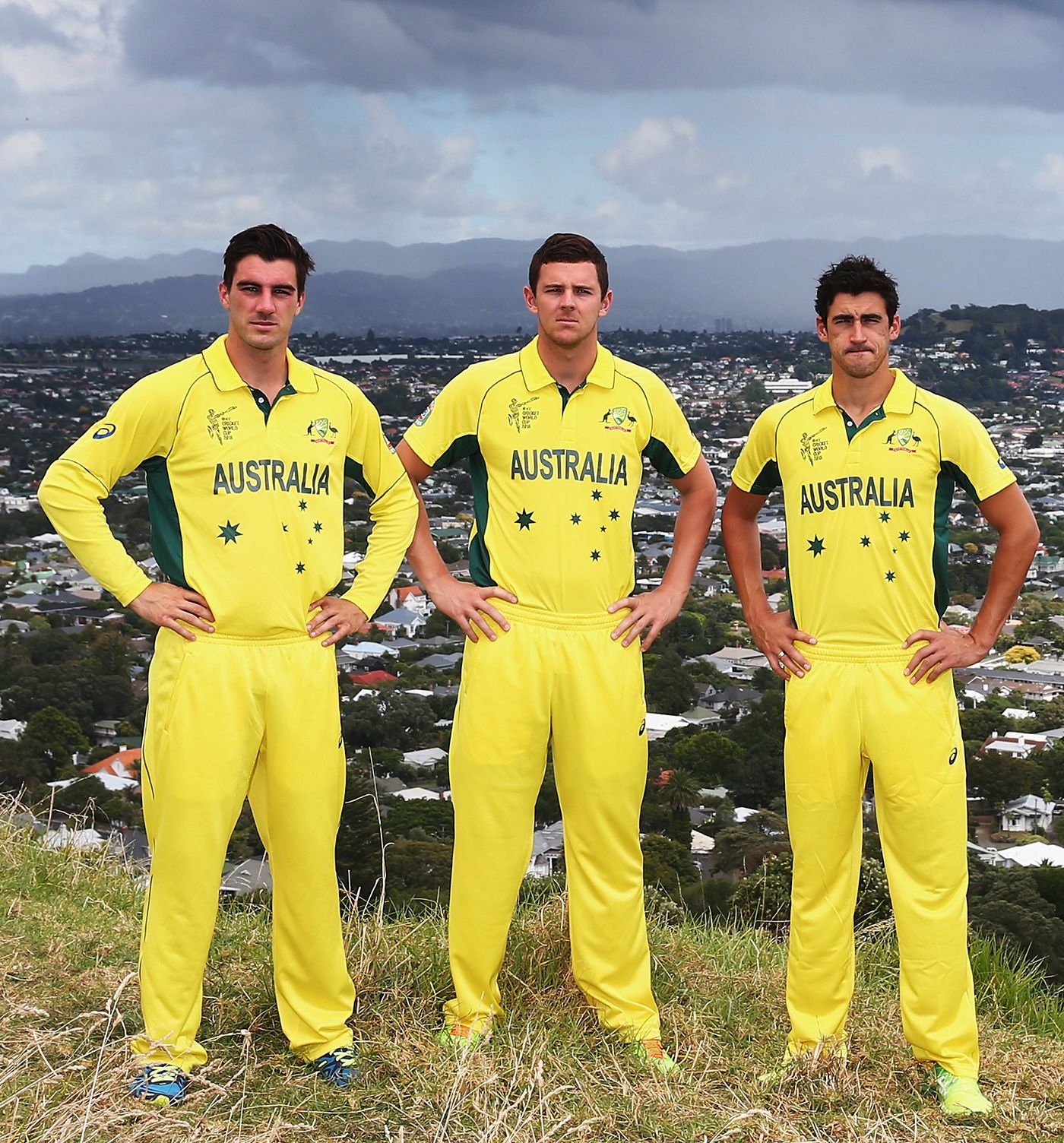 Pat Cummins, Josh Hazlewood and Mitchell Starc on Mount Eden ... Pat Cummins, Josh Hazlewood and Mitchell Starc on Mount Eden ...