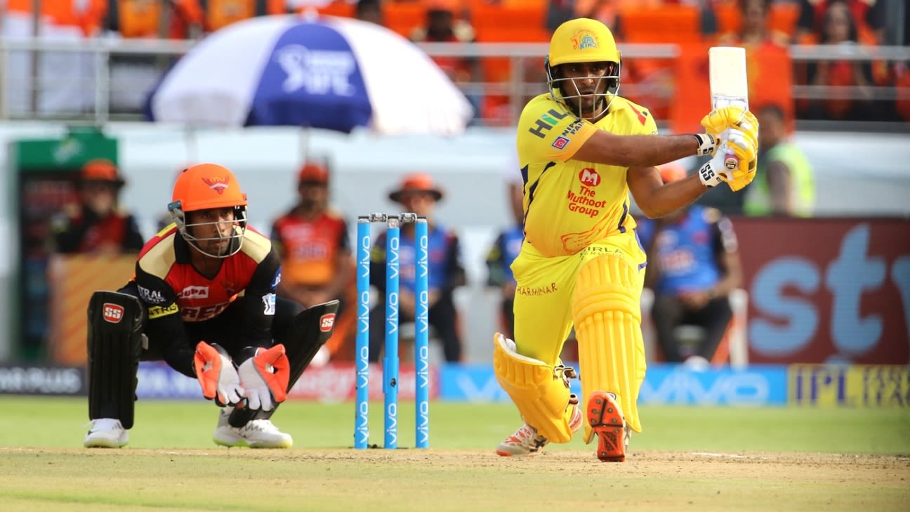 SRH vs CSK Cricket Scorecard, 20th match at Hyderabad, April 22, 2018