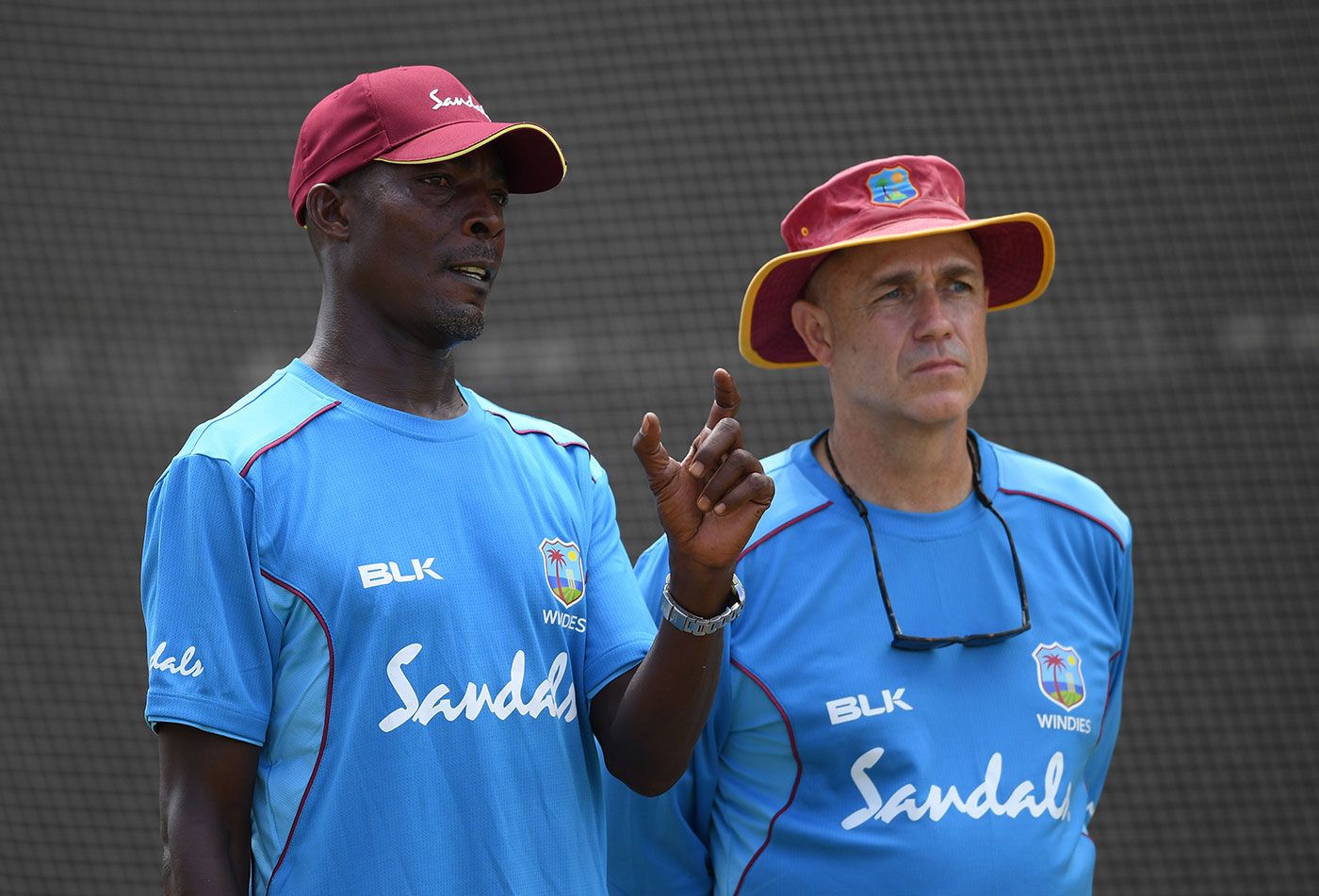 Vasbert Drakes and Richard Pybus at West Indies training | ESPNcricinfo.com