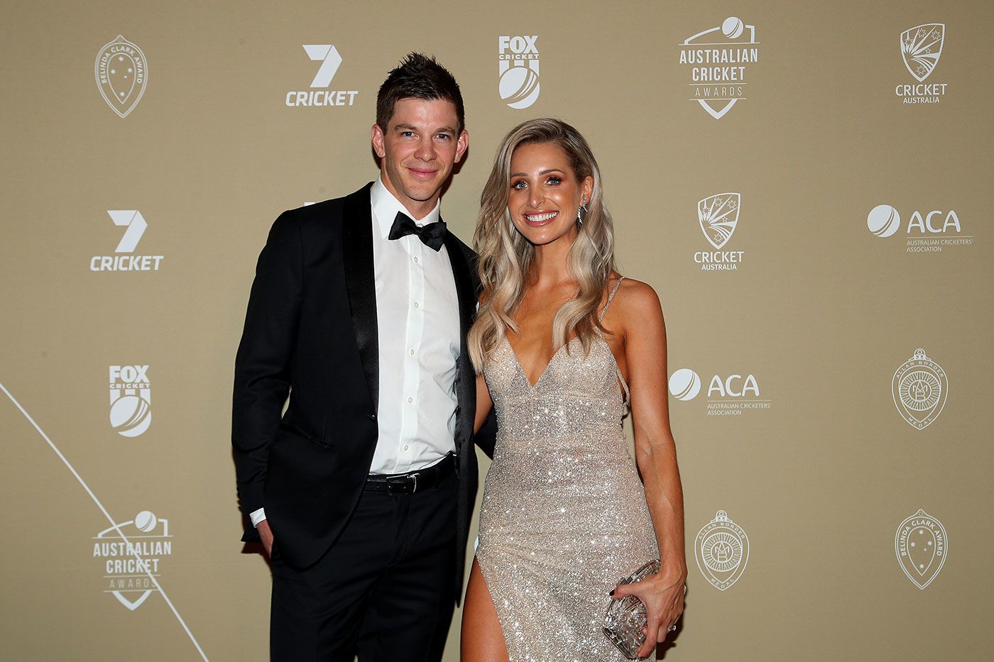 Tim Paine and his wife Bonnie arrive at the Australian Cricket Awards ...