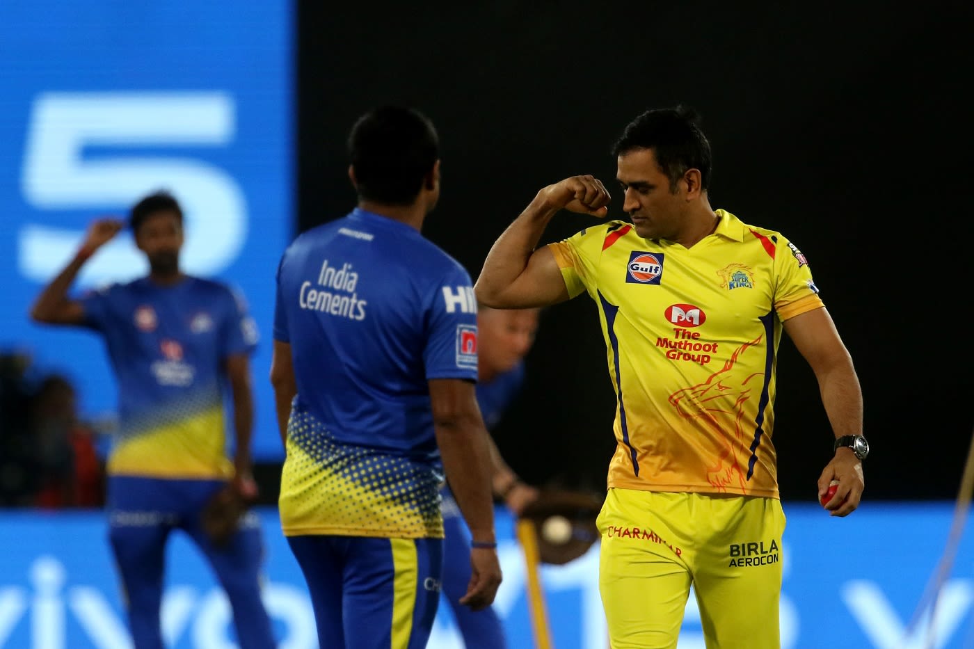 MS Dhoni flexes his muscles | ESPNcricinfo.com