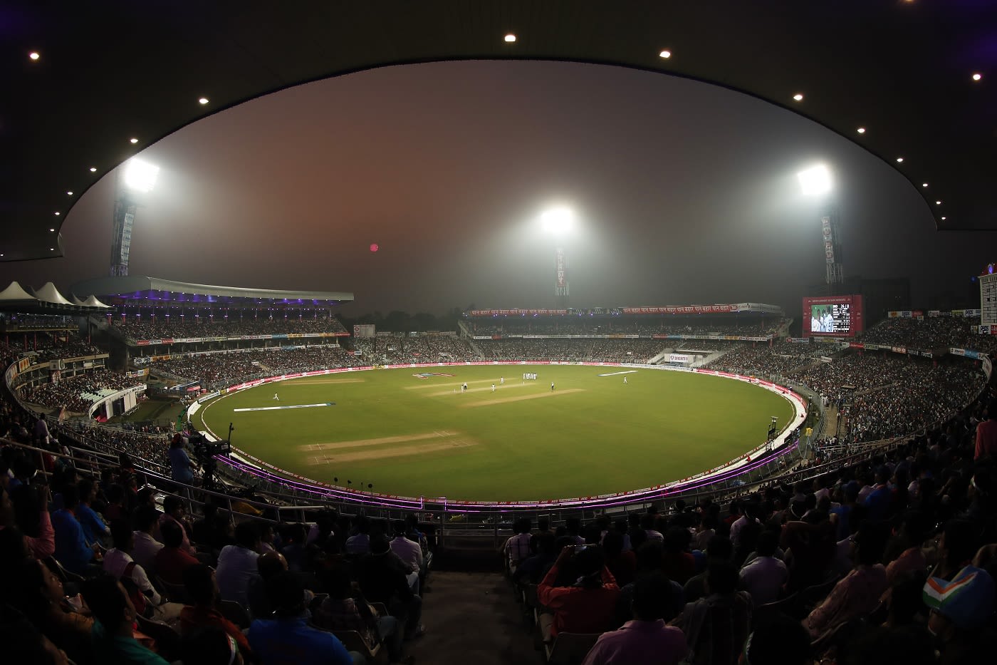The lights come on at Eden Gardens for India's first ever day-night ...