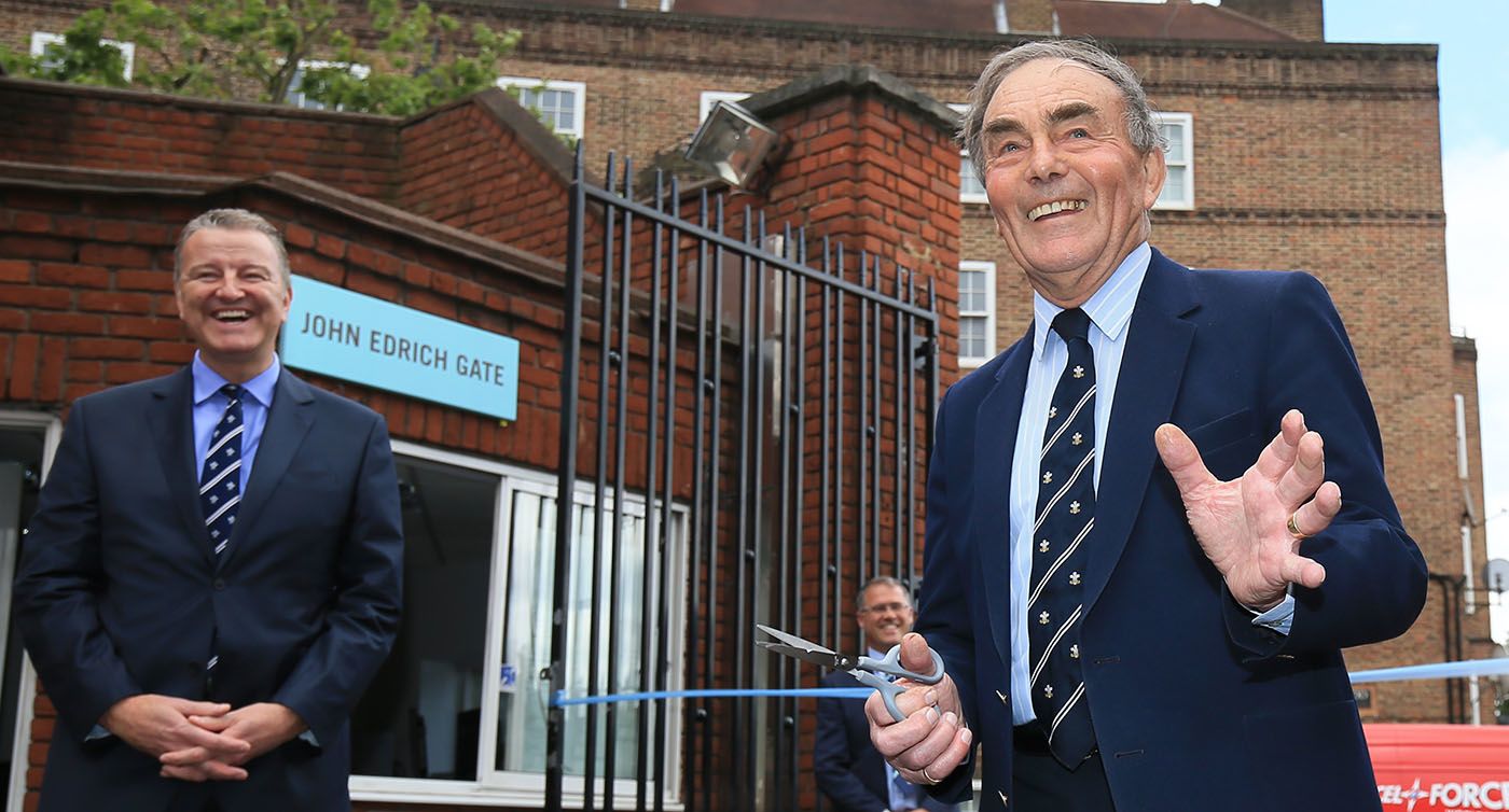 John Edrich at the unveiling of a gate in his name at The Oval ...
