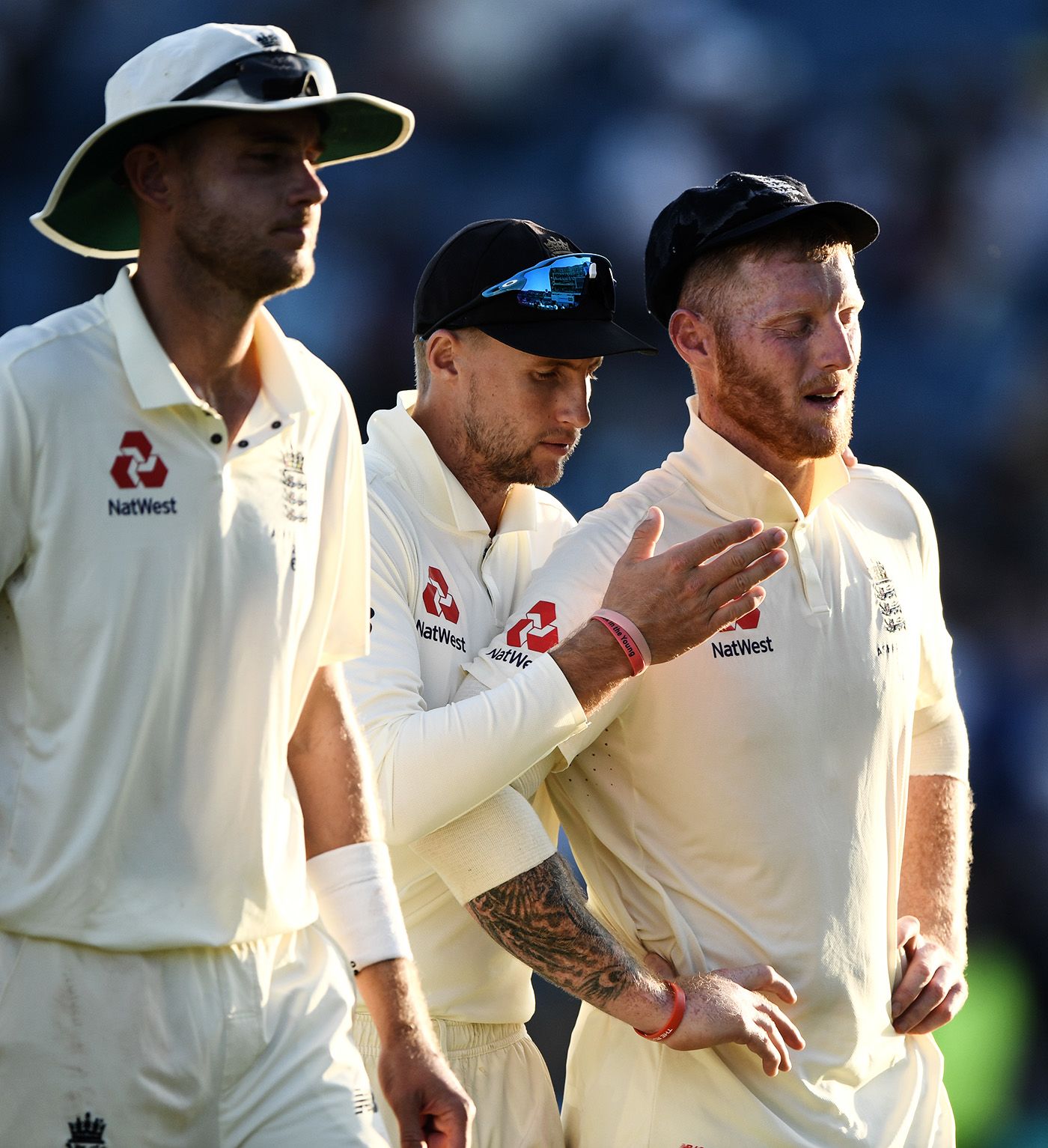 Stuart Broad, Joe Root and Ben Stokes leave the field | ESPNcricinfo.com