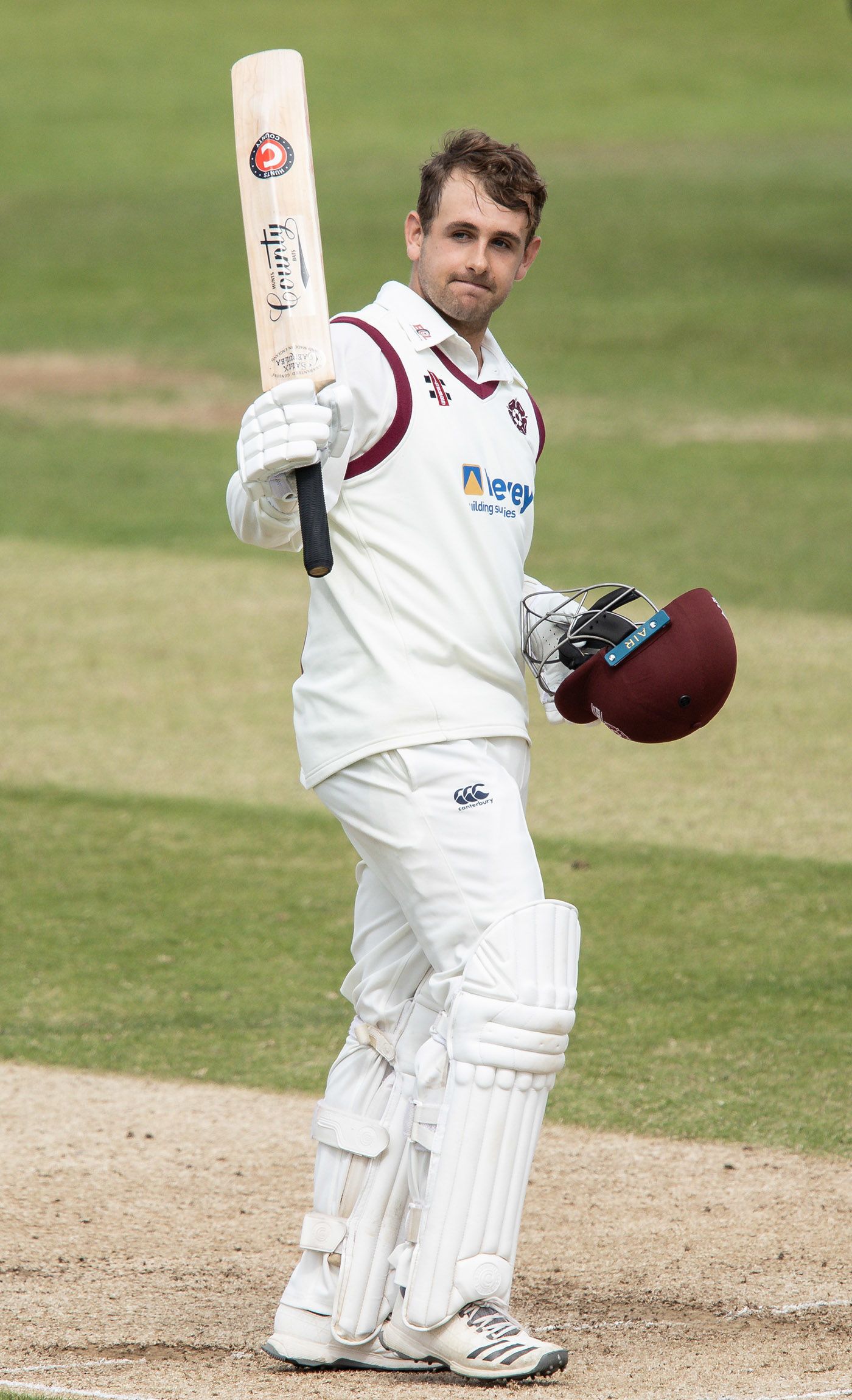 Charlie Thurston acknowledges the applause from his team-mates on ...