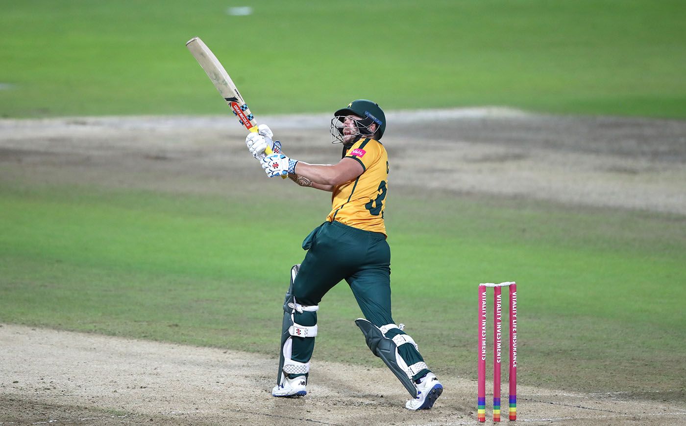 Joe Clarke heaves into the leg side | ESPNcricinfo.com