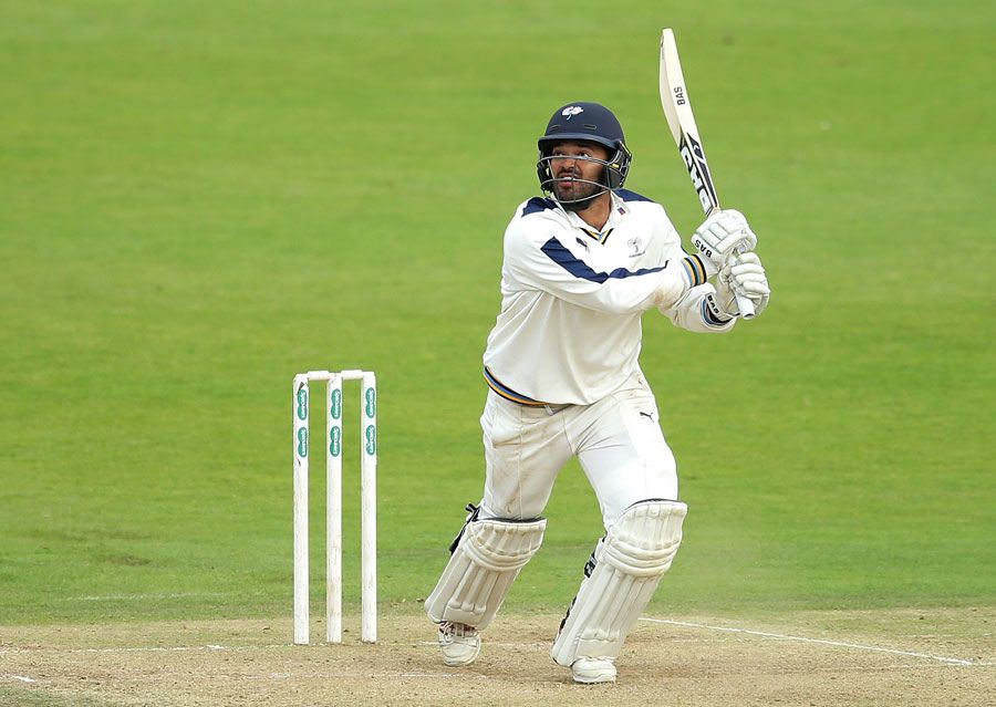 Azeem Rafiq in action during his return to Yorkshire in 2016 ...