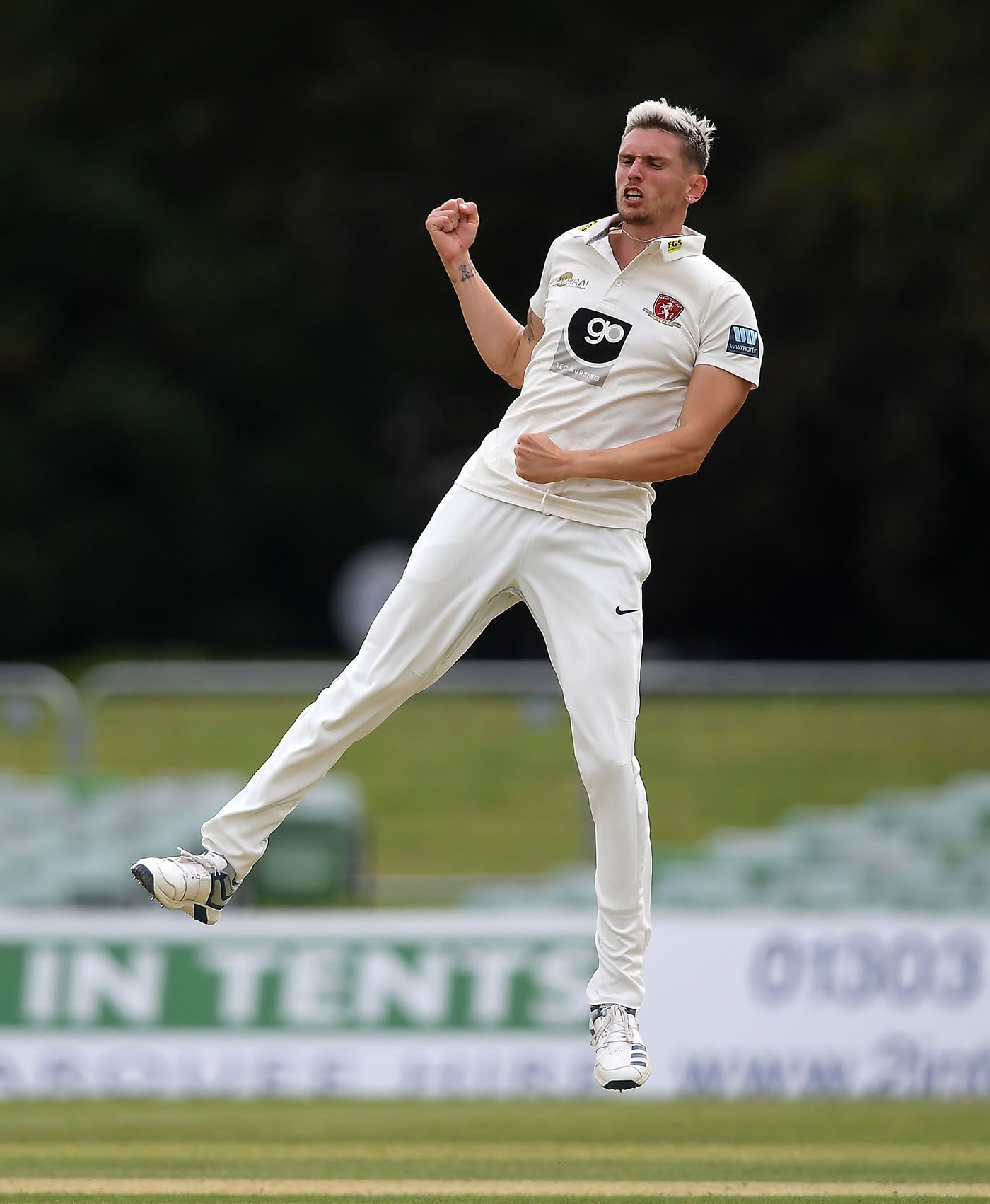 Harry Podmore leaps in celebration | ESPNcricinfo.com