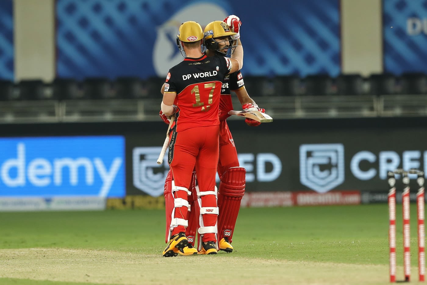 Devdutt Padikkal is congratulated by AB de Villiers on reaching fifty | ESPNcricinfo.com