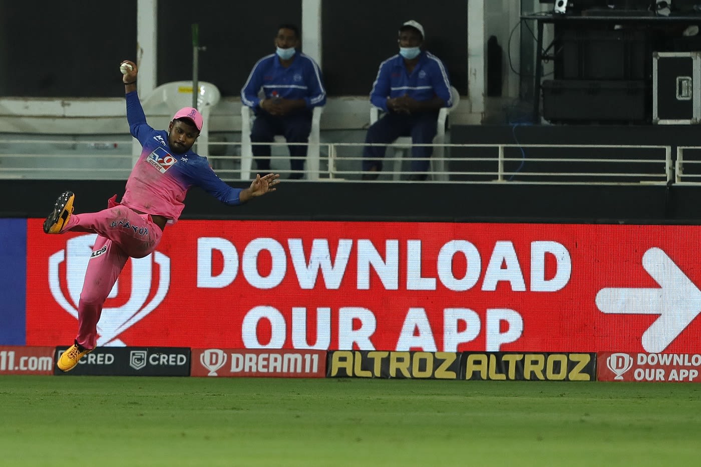 Sanju Samson takes a tumbling catch to send Pat Cummins back off Tom ... Sanju Samson takes a tumbling catch to send Pat Cummins back off Tom ...