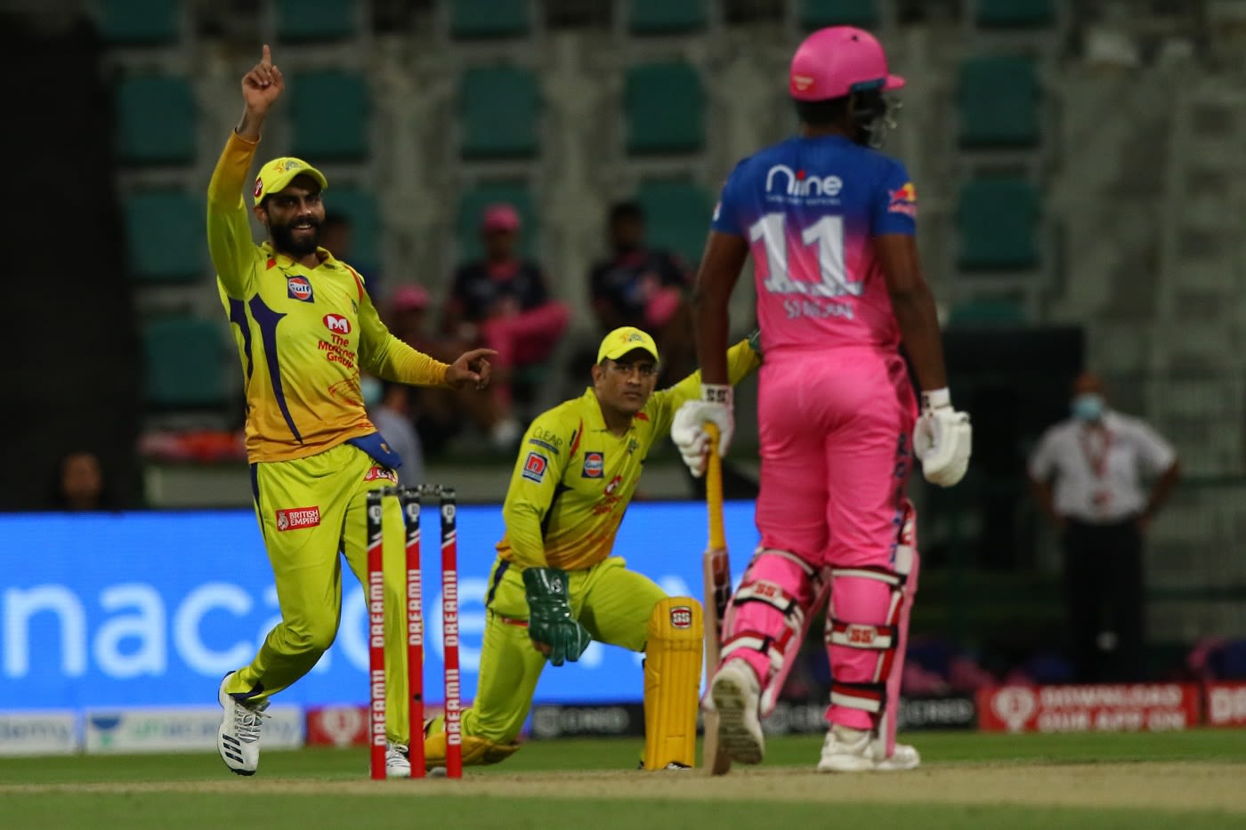 A diving catch by MS Dhoni sent Sanju Samson back without scoring ...