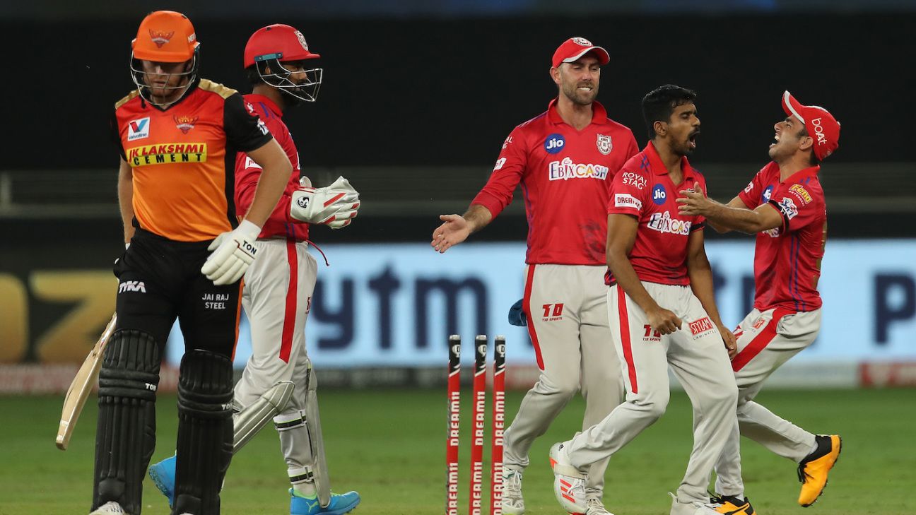 KXIP vs SRH Cricket Scorecard, 43rd Match at Dubai, October 24, 2020