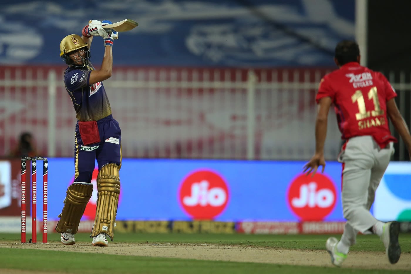 Shubman Gill is all elegance as he lofts one down the ground ...