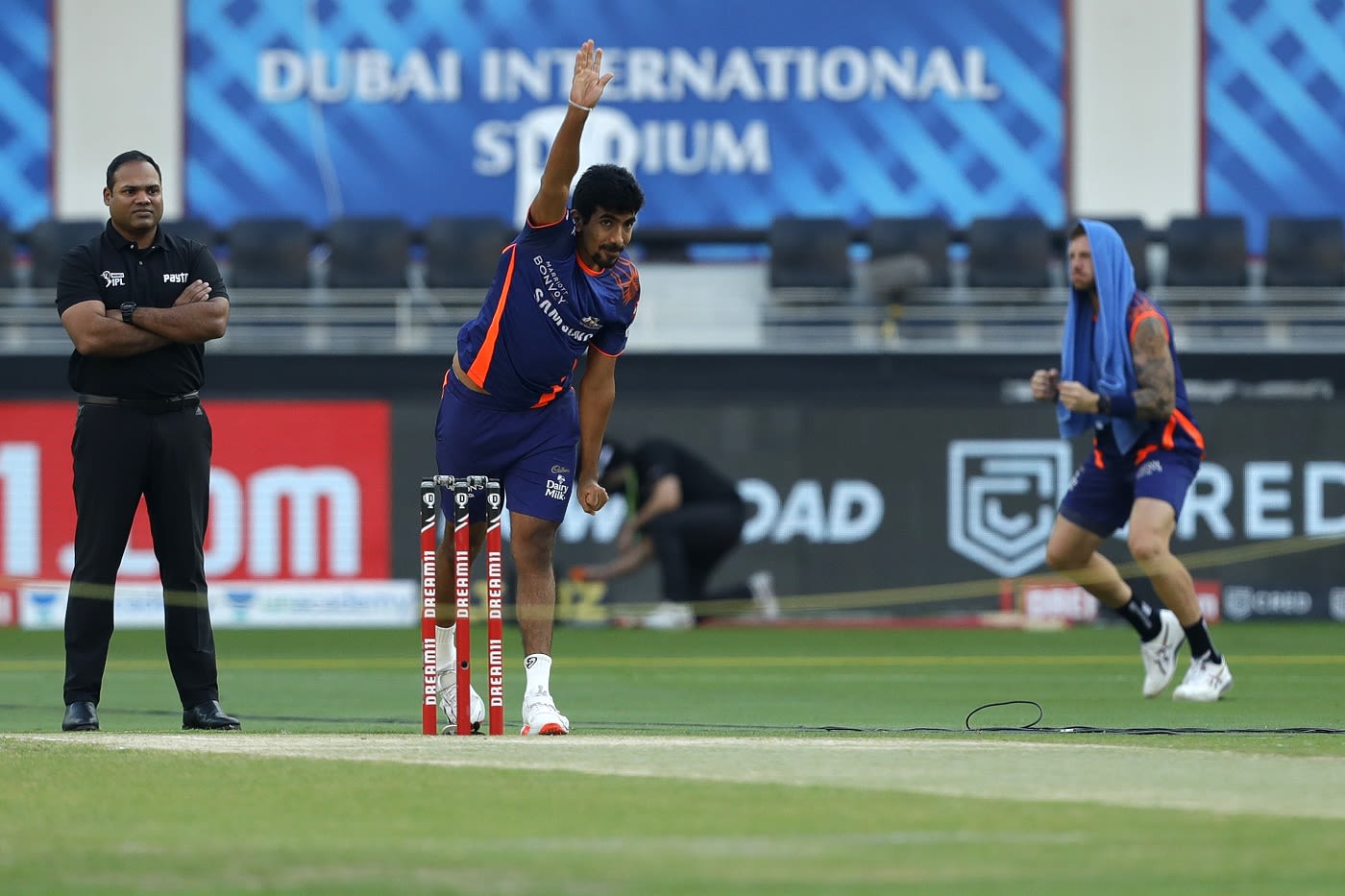 Jasprit Bumrah has a feel of the conditions ahead of play ...