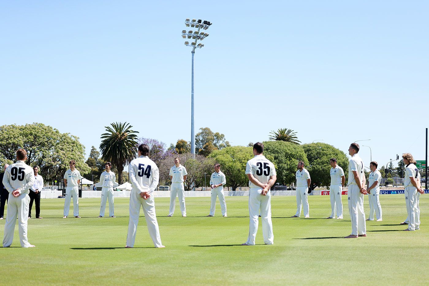 Sheffield Shield teams formed a Barefoot Circle to mark the start of ...