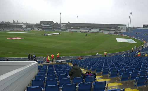 A panoramic view from the North Stand to the Football Stand ...