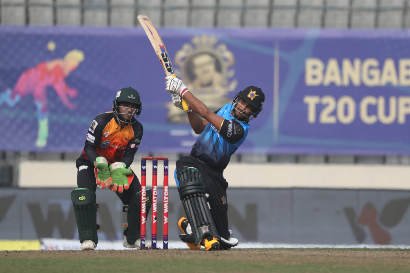 Mohammad Naim hits one of his four sixes off Shakib Al Hasan ...