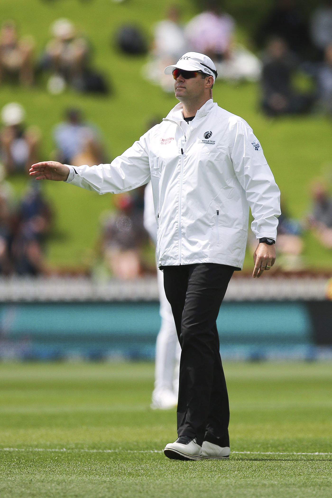 Umpire Chris Brown made his Test debut at the Basin Reserve ...