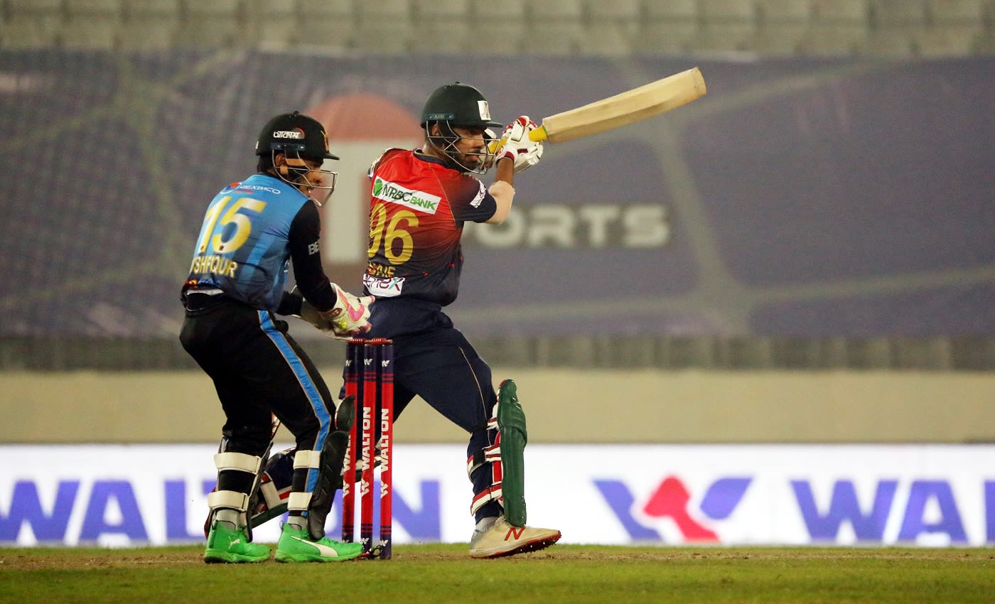 Saif Hassan cuts the ball square | ESPNcricinfo.com