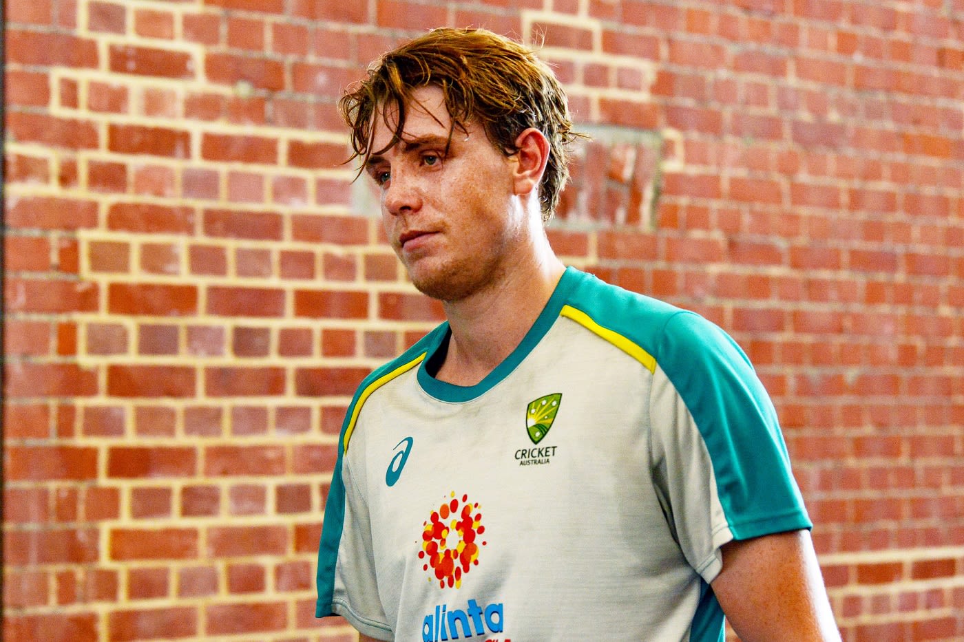 Cameron Green walks back to the dressing room after a practice session ...