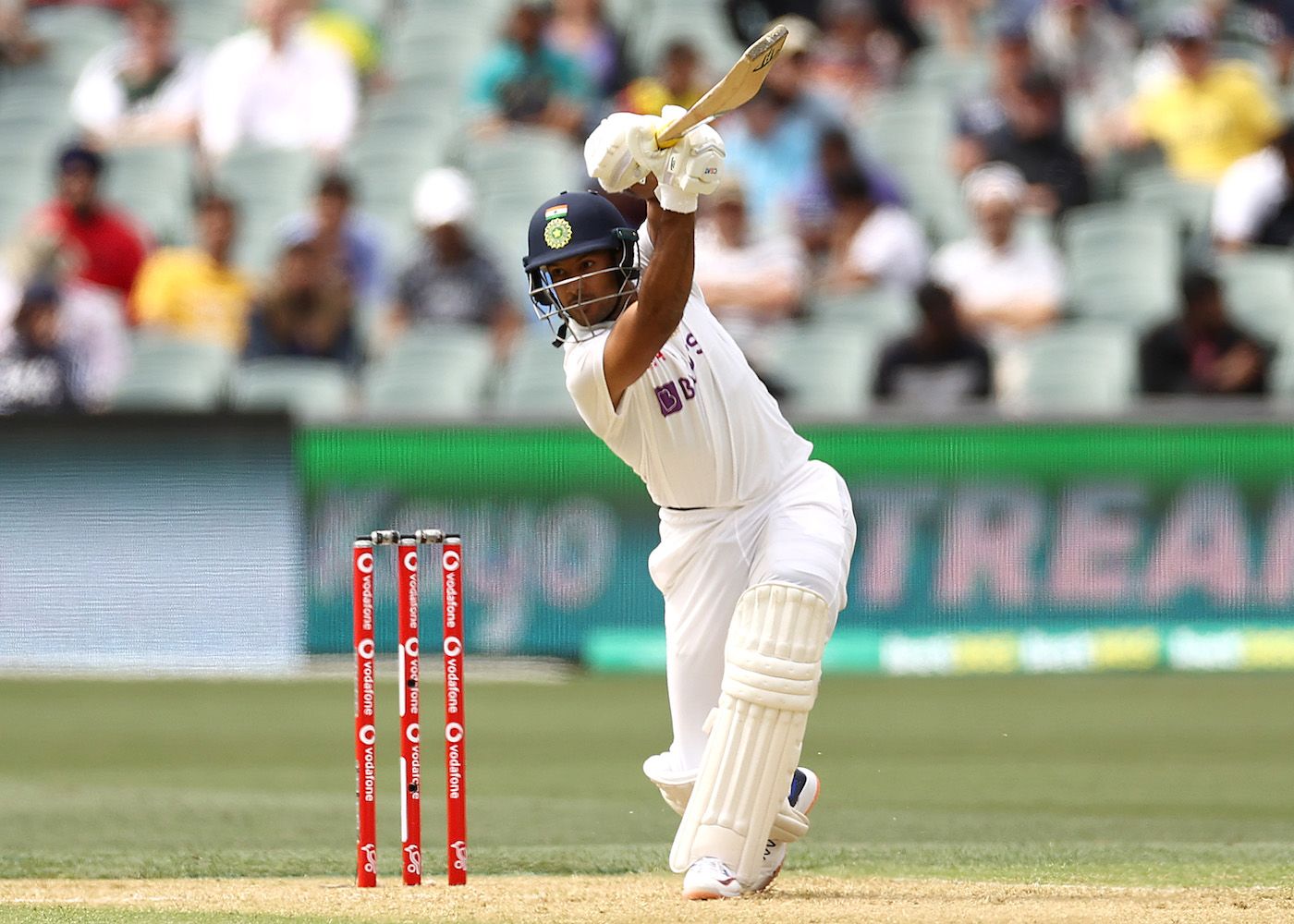 Mayank Agarwal flays the ball into the off side | ESPNcricinfo.com