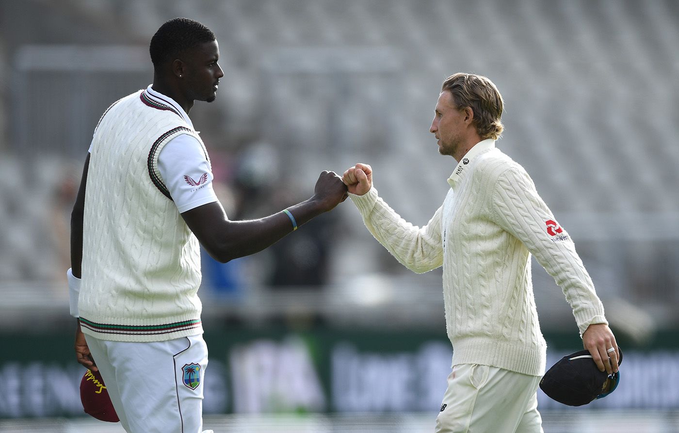 Jason Holder and Joe Root fist-bump each other | ESPNcricinfo.com