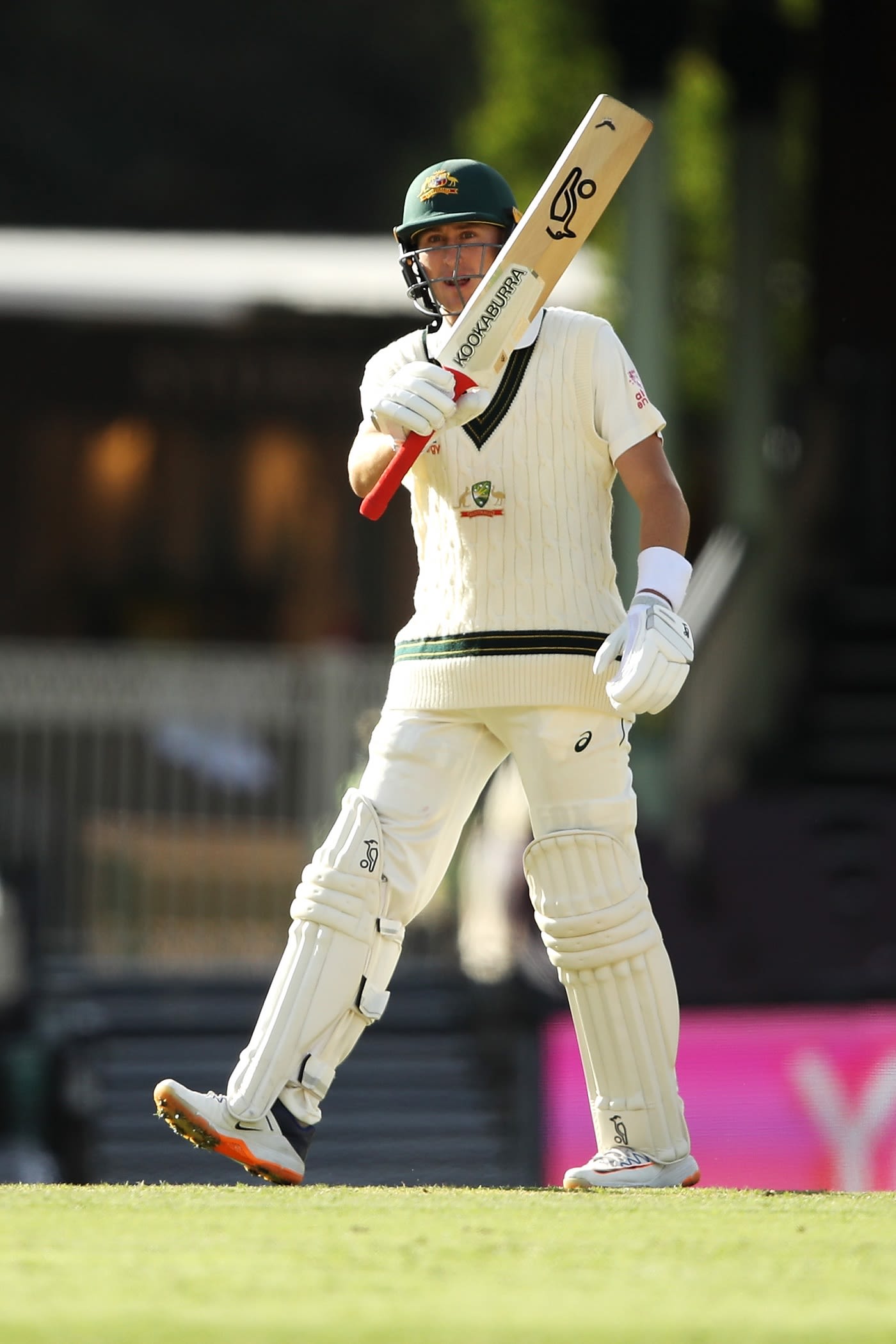 Marnus Labuschagne got to his first half-century of the series ...