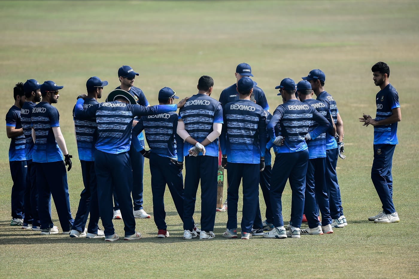 Bangladesh players gather in a huddle during training | ESPNcricinfo.com