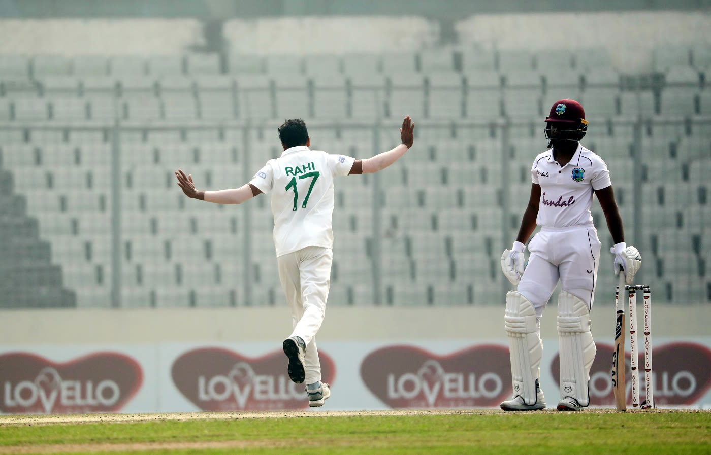 Abu Jayed celebrates the wicket of Jomel Warrican | ESPNcricinfo.com