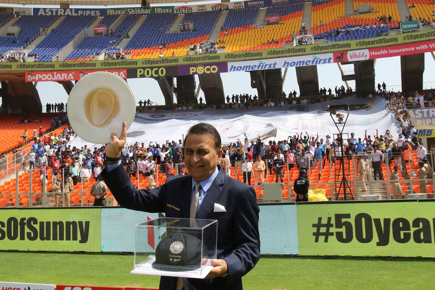 Sunil Gavaskar celebrating the 50th anniversary of his Test debut ... Sunil Gavaskar celebrating the 50th anniversary of his Test debut ...