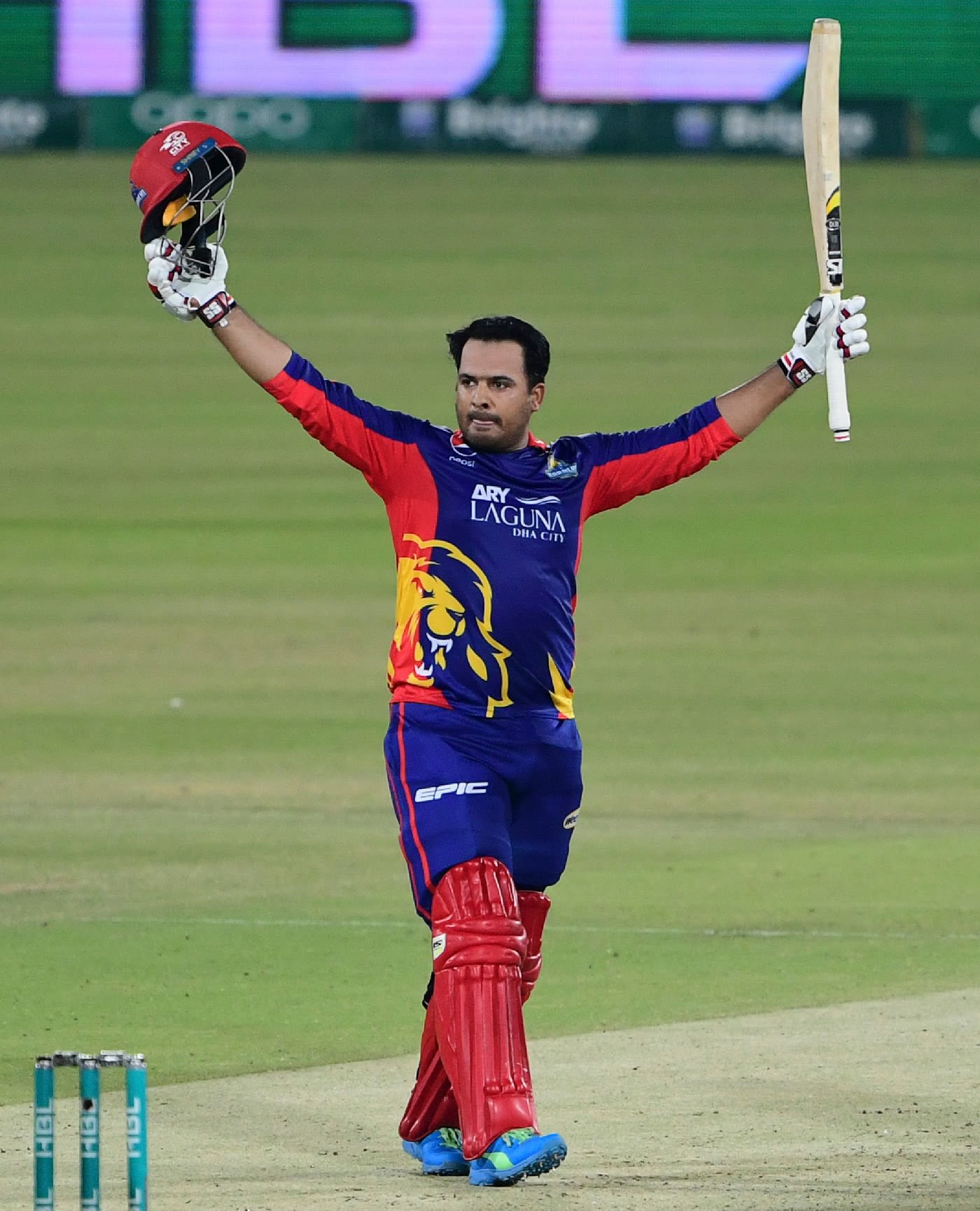 Karachi Kings' Sharjeel Khan celebrates after scoring a century ...