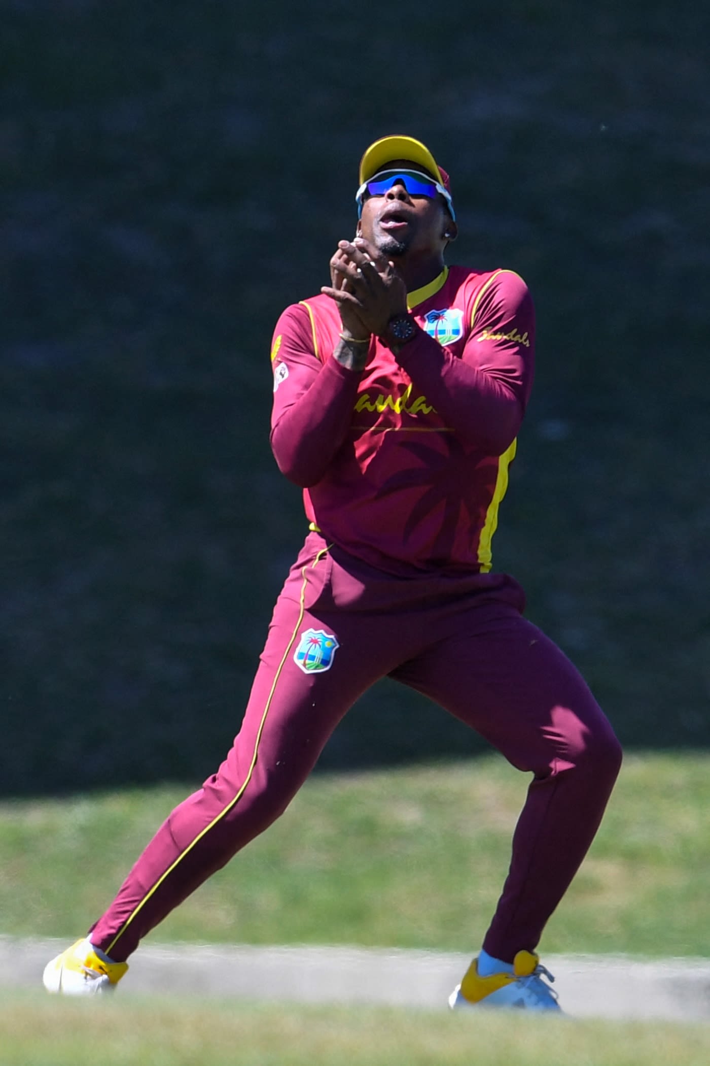 Fabian Allen catches a top-edge from Danushka Gunathilaka ...
