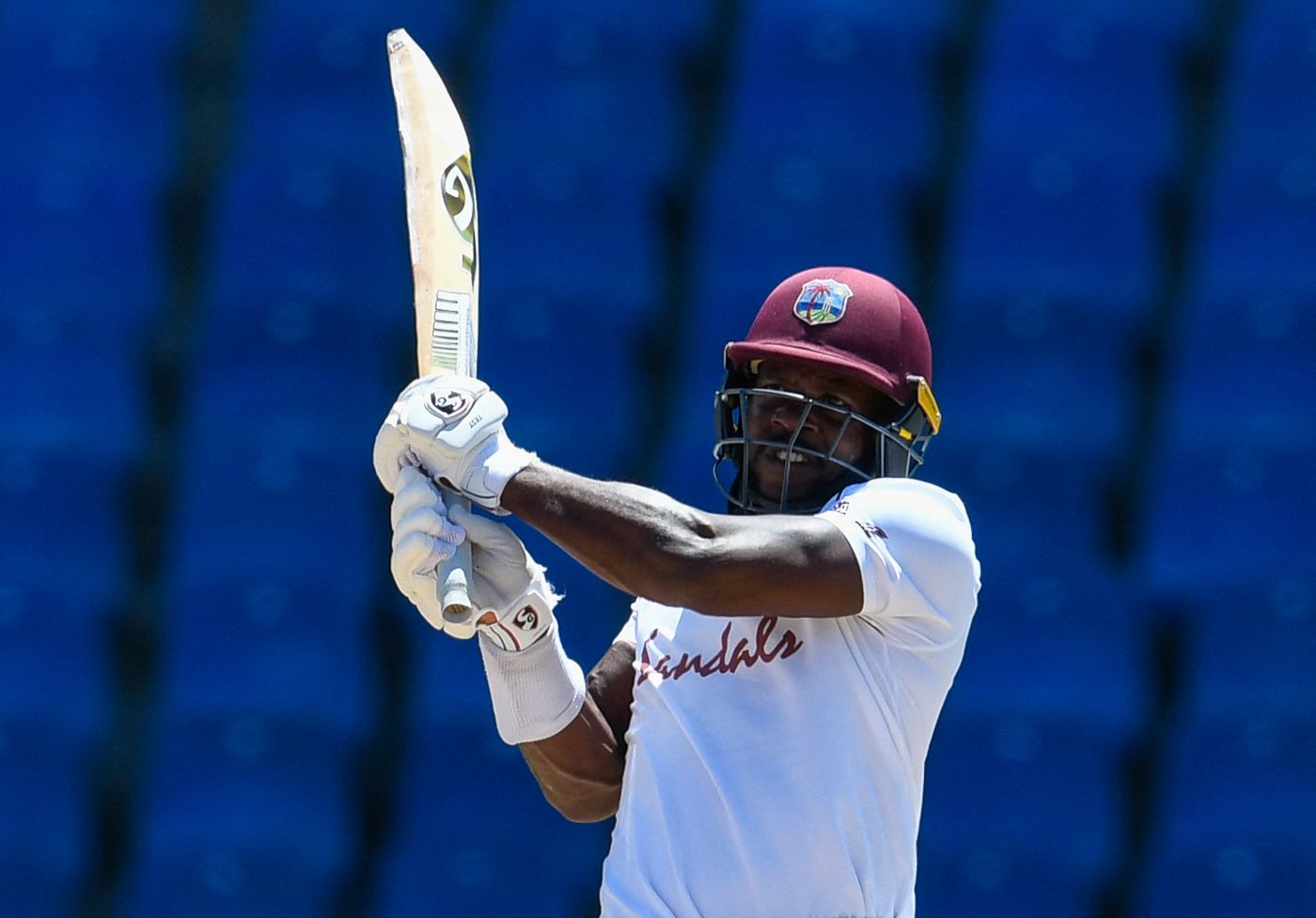Kyle Mayers pulls hard for a boundary during his knock | ESPNcricinfo.com