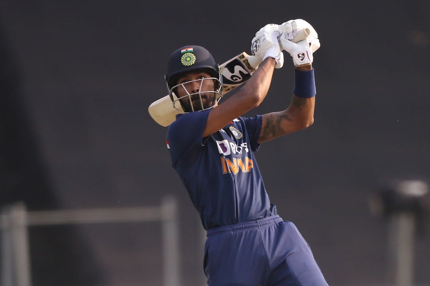 Hardik Pandya plays an aerial shot | ESPNcricinfo.com