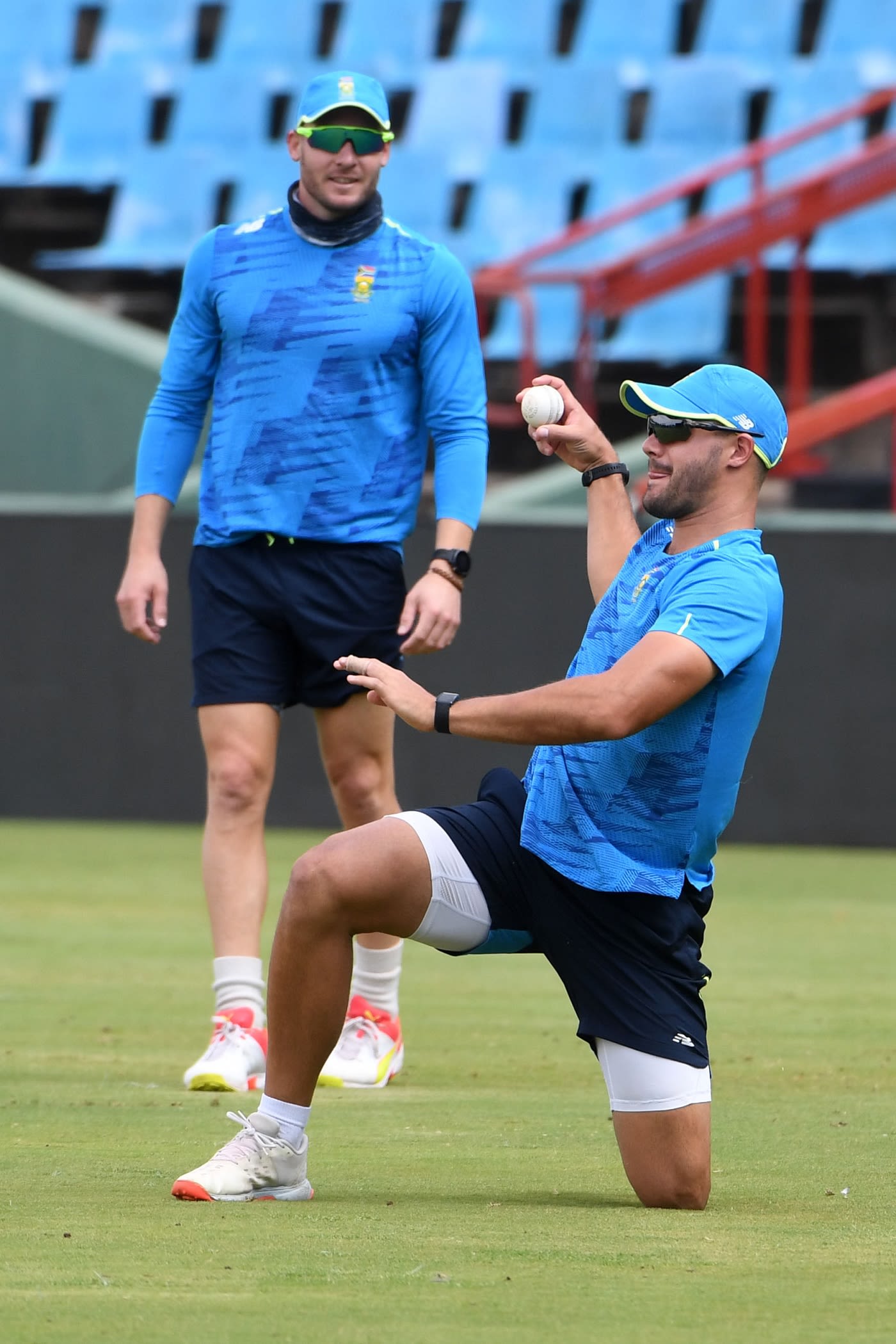 Aiden Markram and David Miller attend South Africa's training session ...